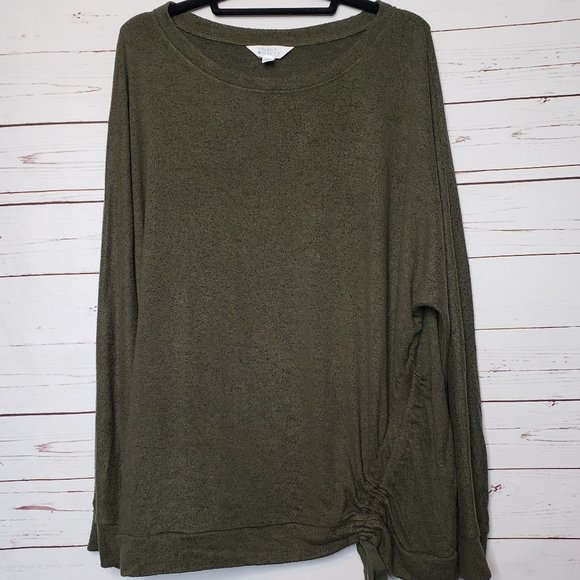 Market & Spruce | Tops | Market Spruce Olive Green Brushed Tie Top ...